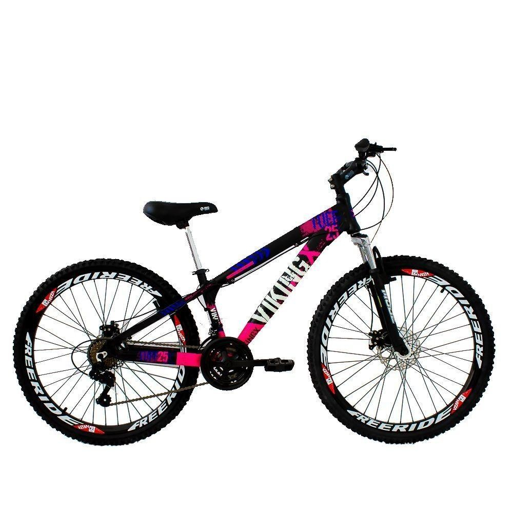 Bicicleta Viking X Tuff25/30 Freeride Aro 26 Freio a Disco 21 Velocidades Preto Rosa | Shopee Brasil