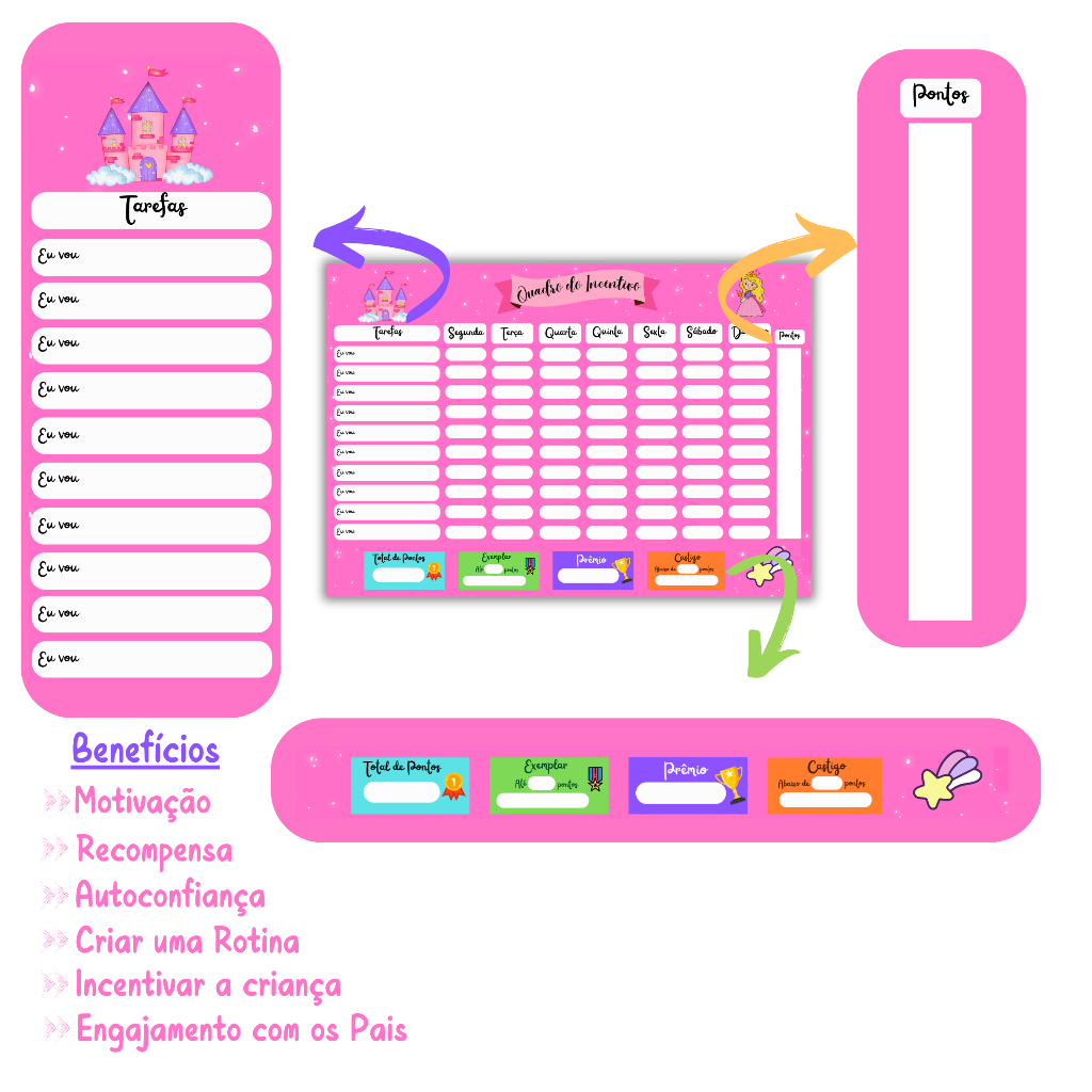 Quadro De Rotina Infantil De Parede Atividade Para Incentivo Quadro de ...