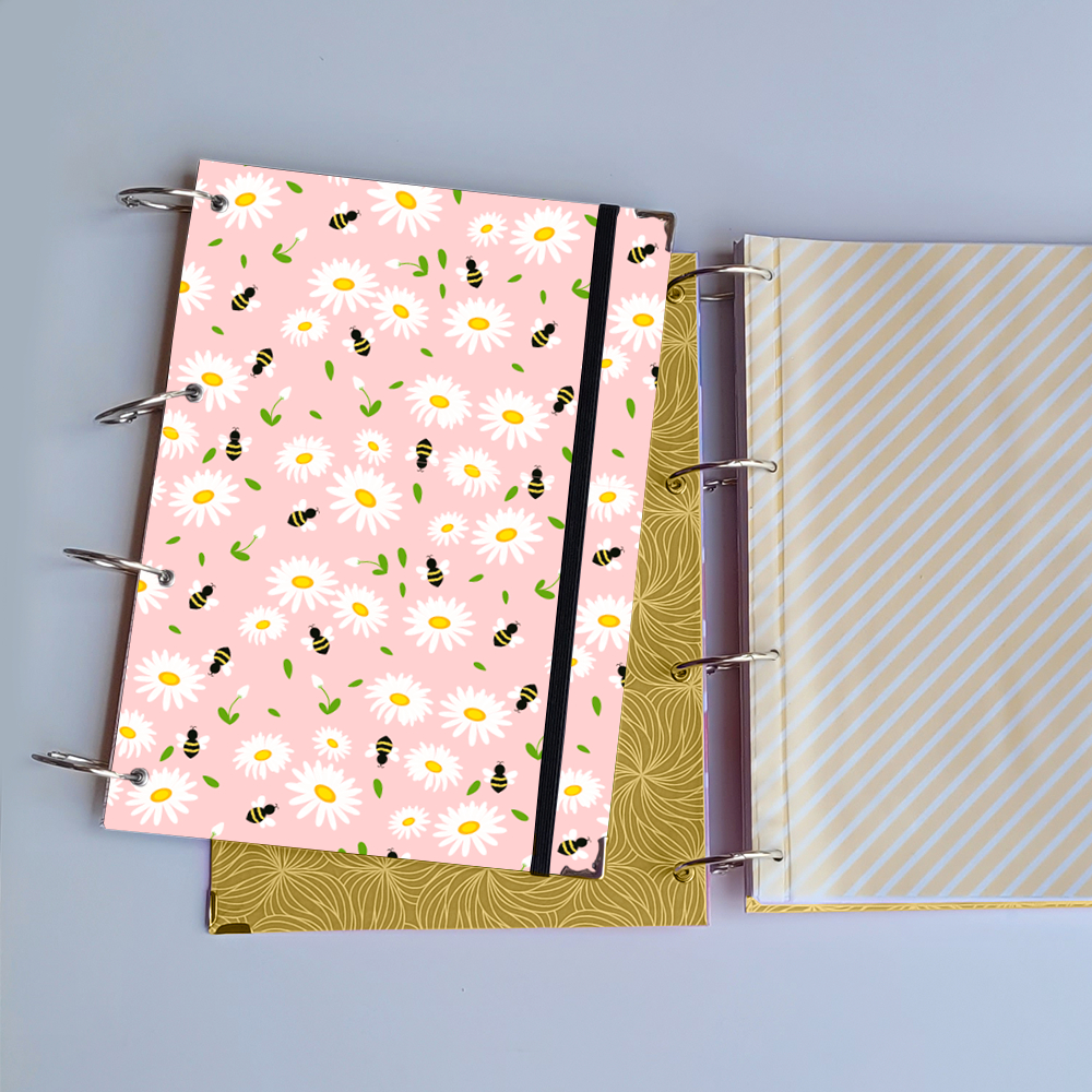 Caderno Argolado Margaridas e Abelhas (Capa e Argolas Articuladas ...