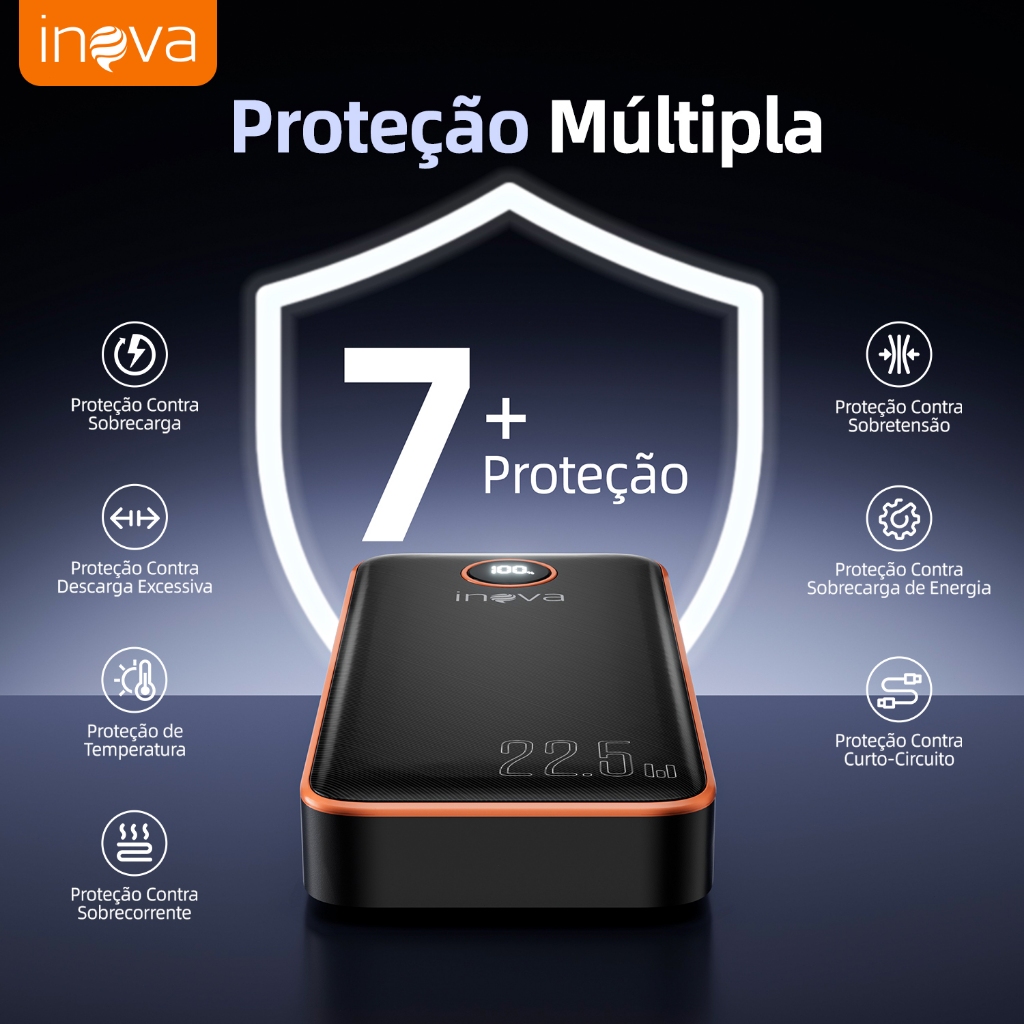 INOVA Power Bank 20000mAh Carregador Portátil Universal Original Micro ...