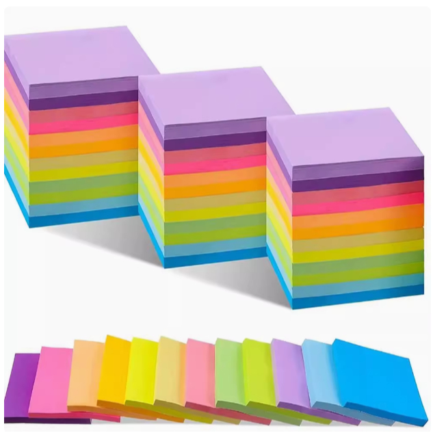 Bloco de Anotações Adesivo Sticky Note 76x76 Colorido 100 Folhas ...
