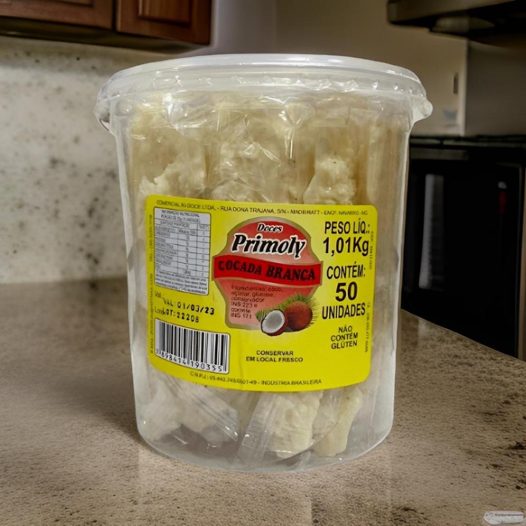Cocada Branca Quadrada C/50 Unidades Primoly | Shopee Brasil