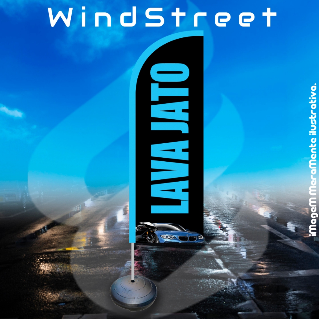 Wind Banner Dupla Face - Lava Jato - Flag Banner - WindBanner - Kit ...