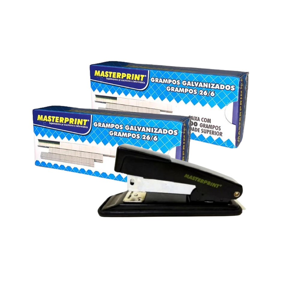 Kit Grampeador Metal MP300 + 10.000 Grampos 26/6 Galvanizados ...