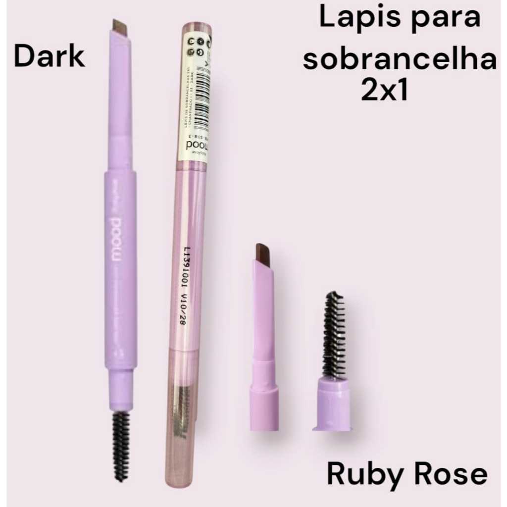 Lapis para Sobrancelha 2x1 Mood HB-518-3 Ruby Rose | Shopee Brasil