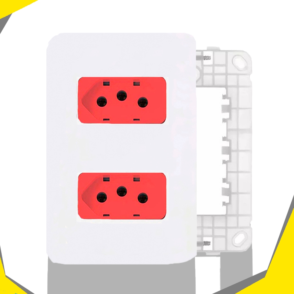 Tomada Dupla 20a 2p+t 4x2 Vermelho 250V Margirius B3 | Shopee Brasil