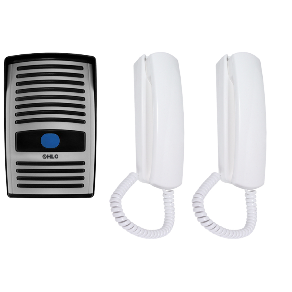 Kit Interfone Porteiro Eletrônico c/ 2 Monofones HLG | Shopee Brasil
