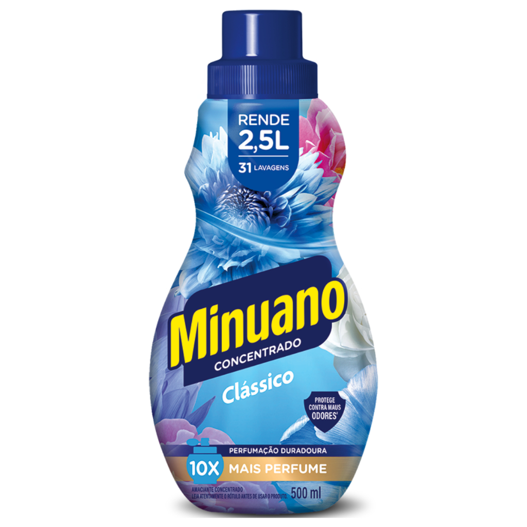 Amaciante Minuano Concentrado Clássico 500Ml | Shopee Brasil