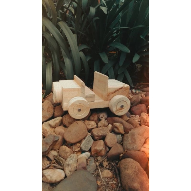 Carrinho de madeira - jeep - brinquedo de madeira - decoração | Shopee ...