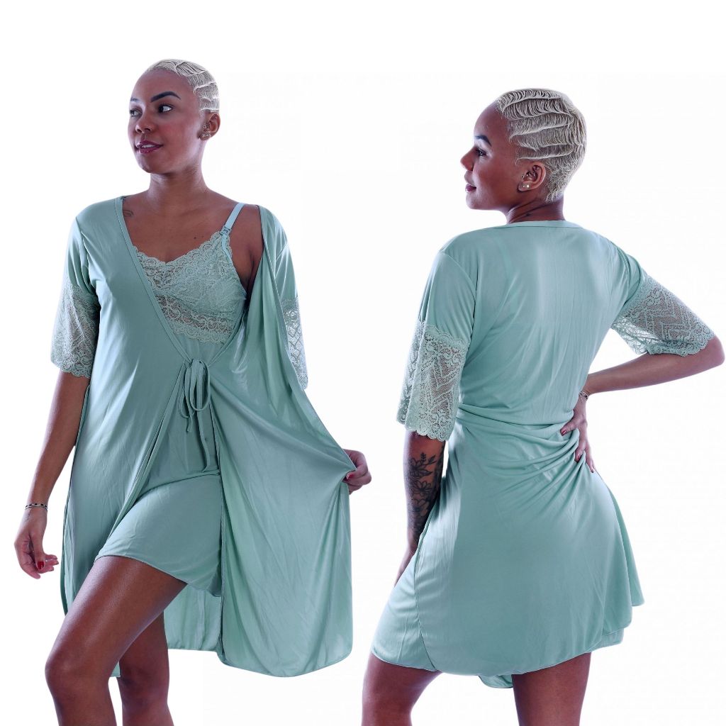 Robe Feminino com Renda Noiva Conforto e Elegância para Momentos ...