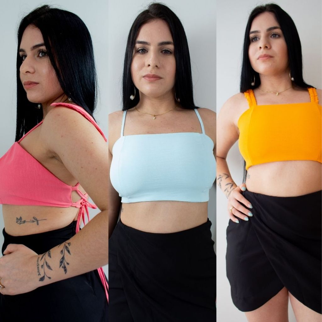 4 Tops/Croppeds com modelos e cores variadas | Shopee Brasil