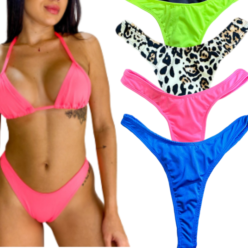 Calcinha Moda Praia Biquini Asa Delta Fio Dental Cores Oncinha Envio