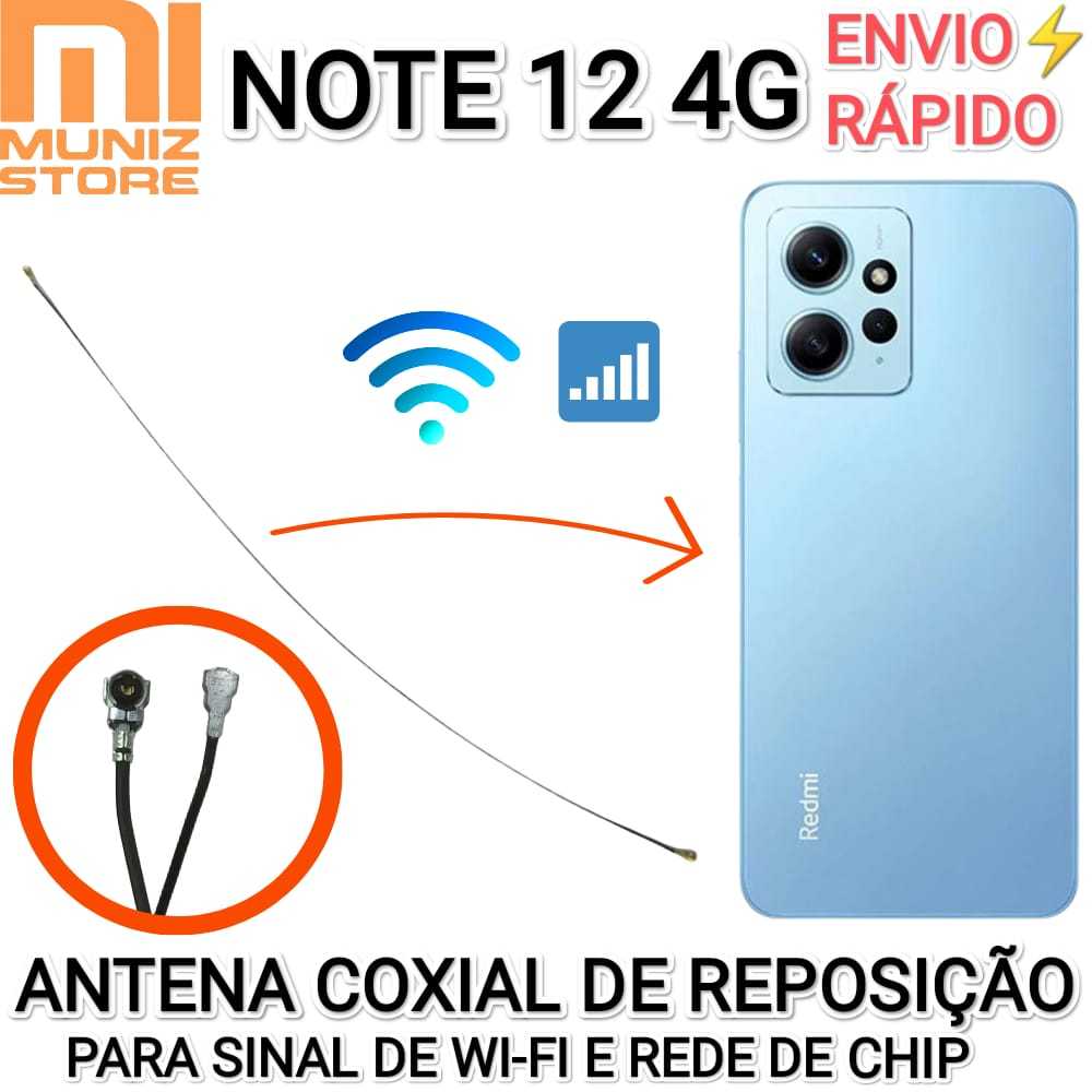 Antena COAXIAL Redmi Note 12 4G Xiaomi Para Sinal de Wi-Fi e Rede de ...