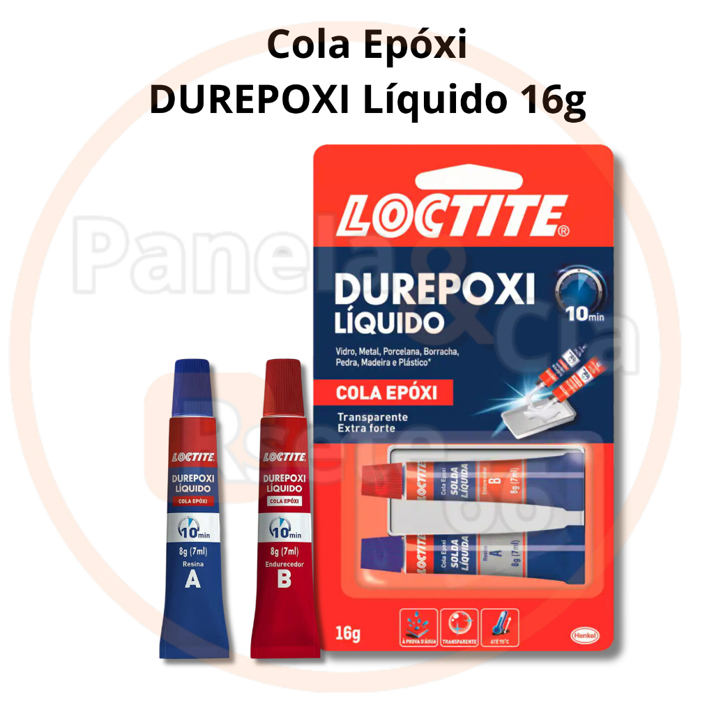 Cola Epóxi - Durepoxi Líquido Loctite 16g secagem em 10 minutos ...