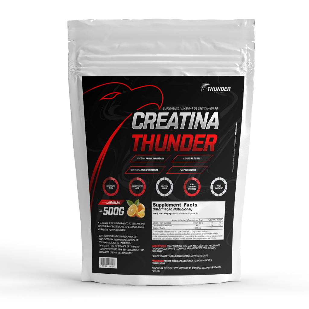 Creatina Thunder Refil 500g - Creatine Monohidratada - Rende 83 doses ...