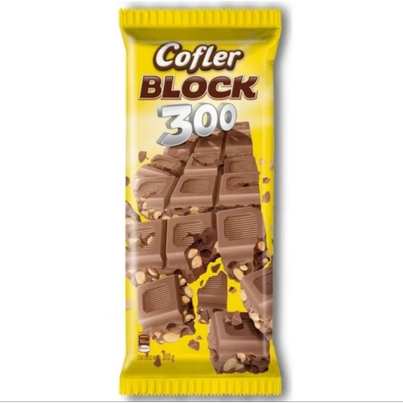 Chocolate Tablet Block 300g - Com Amendoim - Cofler Arcor | Shopee Brasil