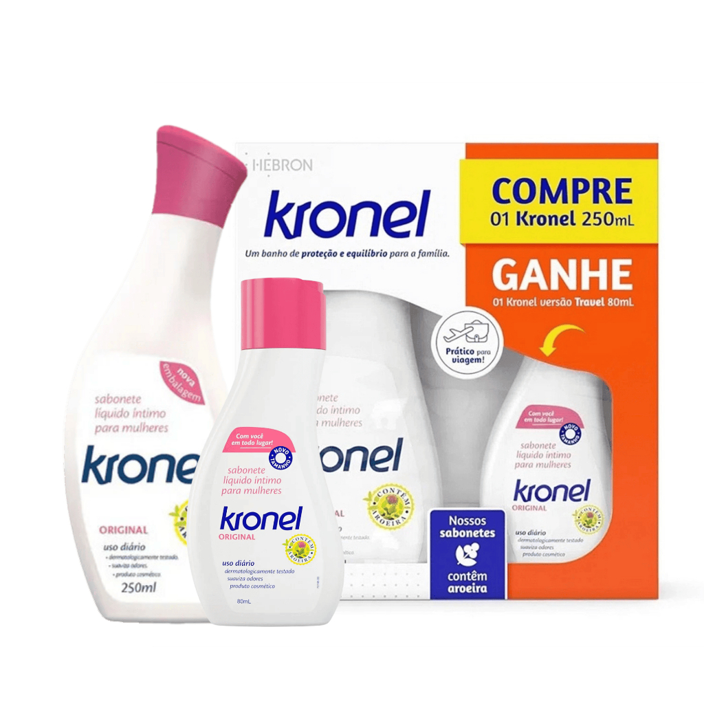 Sabonete Íntimo Kronel 80mL, 250mL ou Kit 2 Unidades Aroeira e Aveia ...