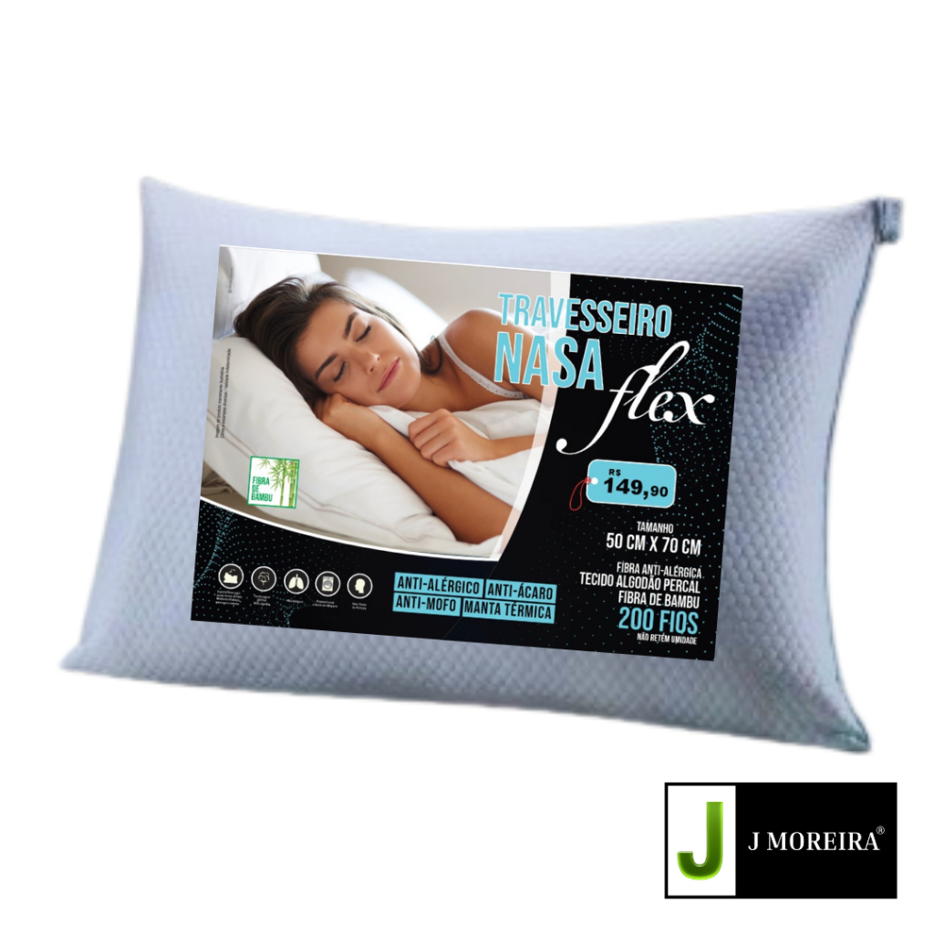 Travesseiro Travisseiro Nasa Flex Alto Suporte Medio Comfort Antialergico Original | Shopee Brasil
