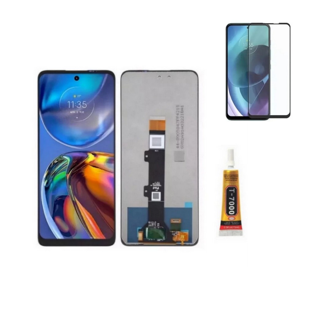 Tela Display Completa Para Moto G22 / E32 Sem Aro + Cola + Película 3D ...