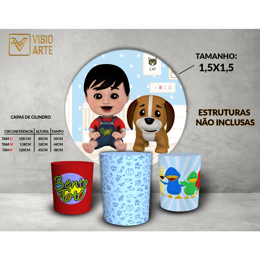 Kit Painel Bento e totó 3 + Trio Capas Cilindros 1,5x1,5 | Shopee Brasil