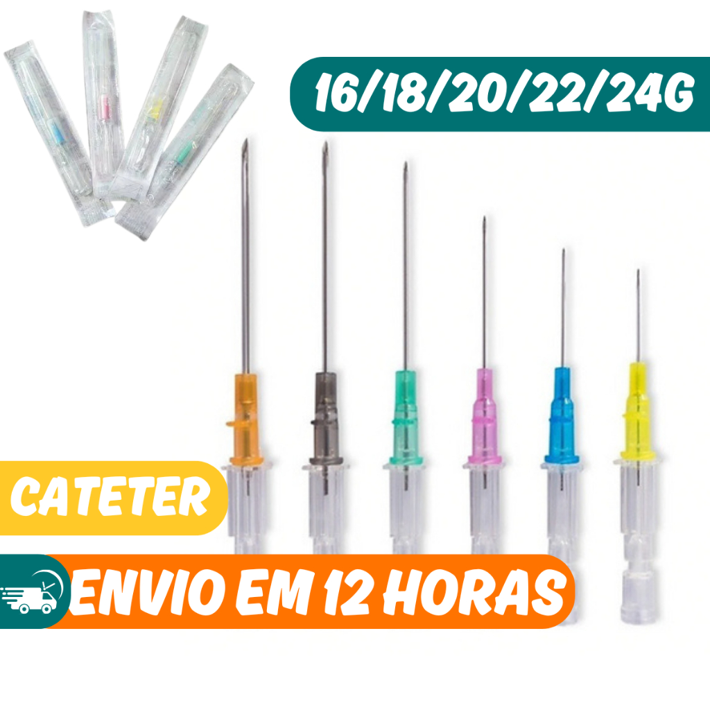 Kit 5 Cateter Intravenoso Períferico Body Piercing Estéril Embalagem ...