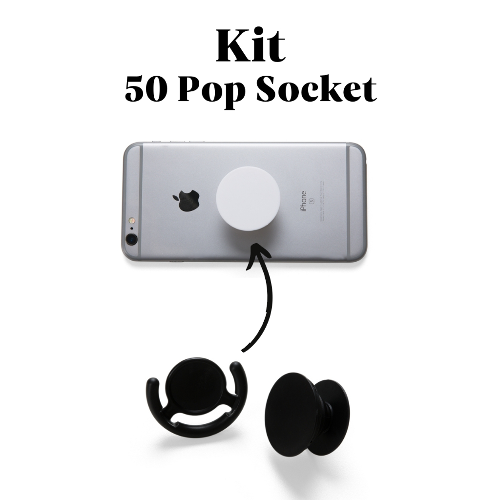 Kit 50 Pop Socket Suporte prático para celular com encaixe para dedos ...