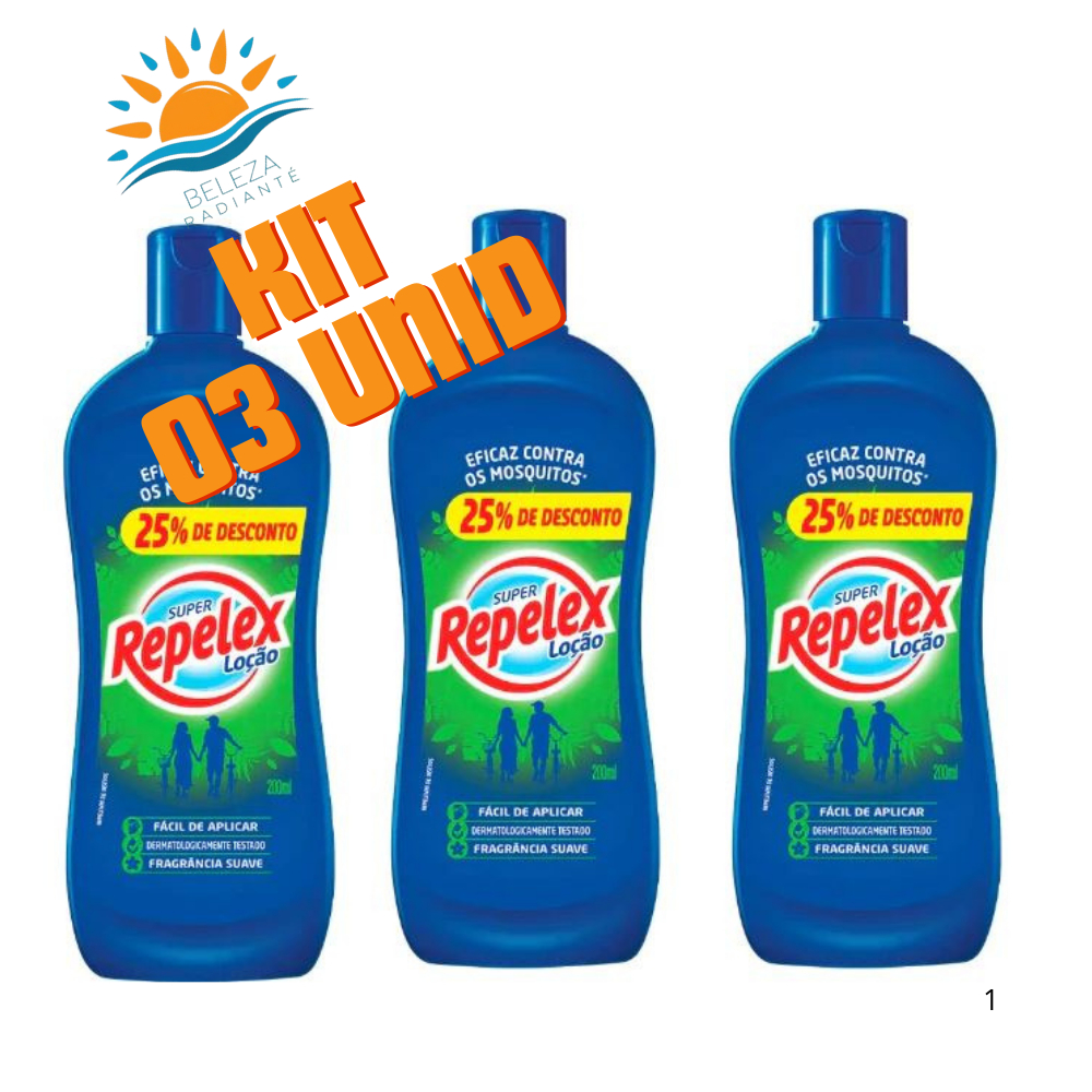 3 Unidades Repelente Em Loção Proteção Adulto E Infantil 100ml Repelex ...