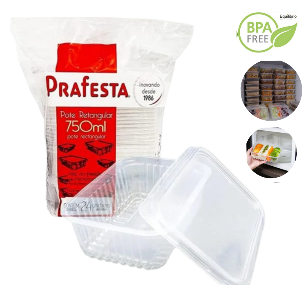 Pote marmita 750ml com 48 unidades-Prafesta | Shopee Brasil