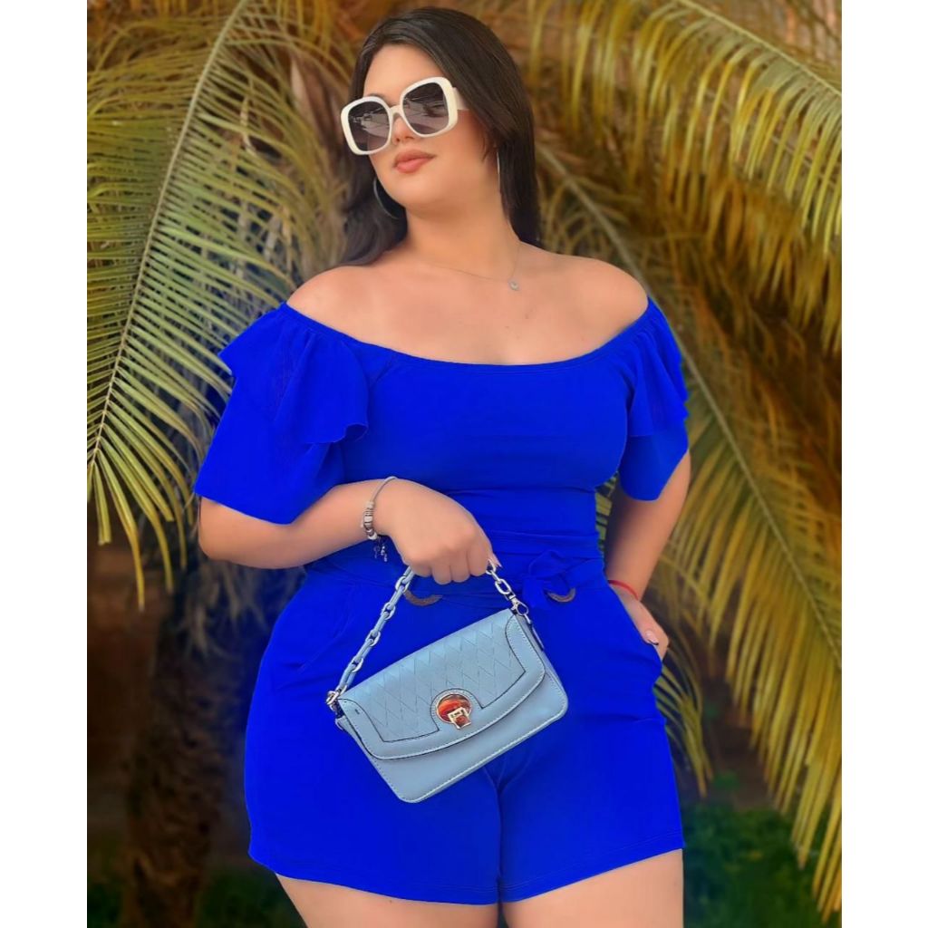 conjunto plus size GG plus size moda baladinha 8 para carnaval , verão , conjunto short e ...