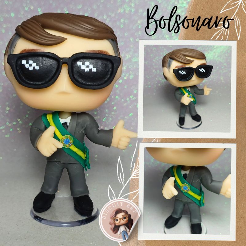Boneco presidente Bolsonaro em Biscuit - Funko pop | Shopee Brasil