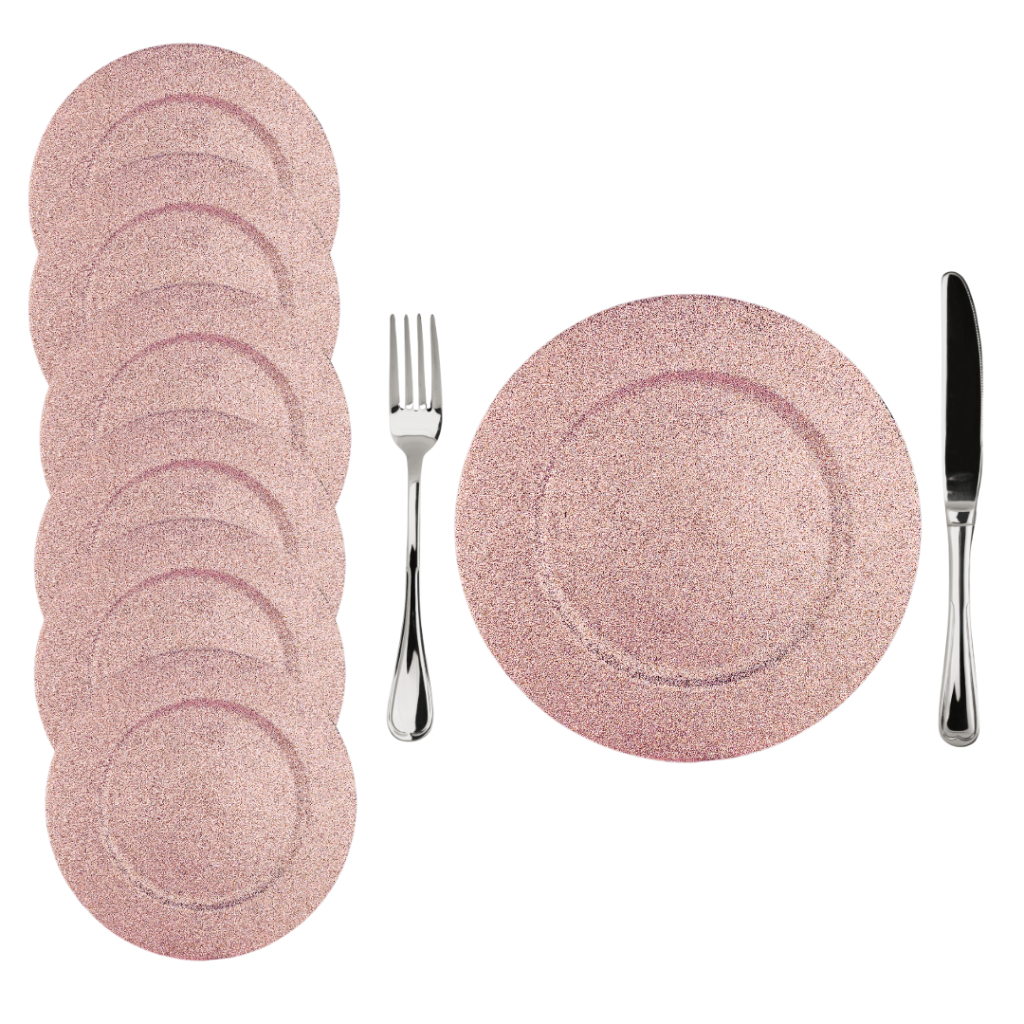 06 Sousplat Supla Soupla Suplat Para Mesa Posta Glitter Rose Gold Natal ...