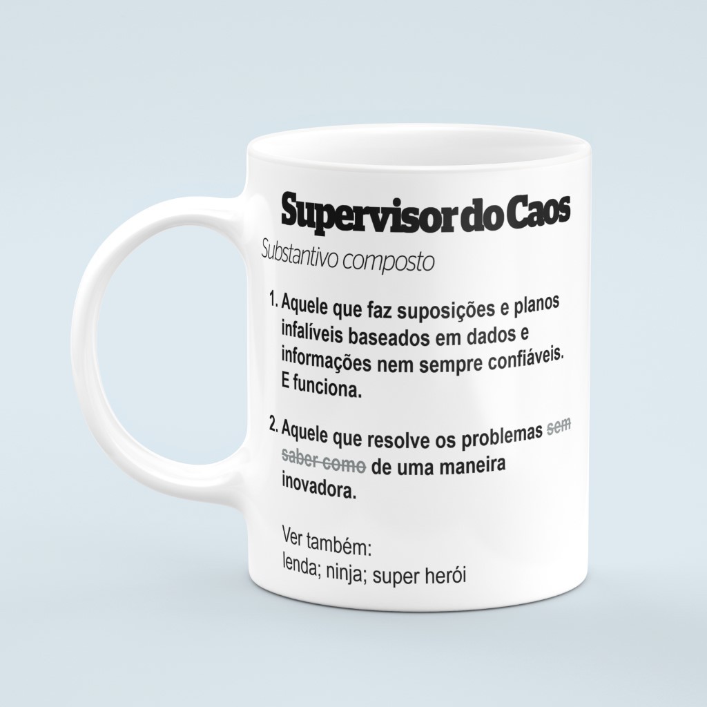 Caneca Frase Supervisor do Caos Caneca Divertida Xícara Engraçada ...