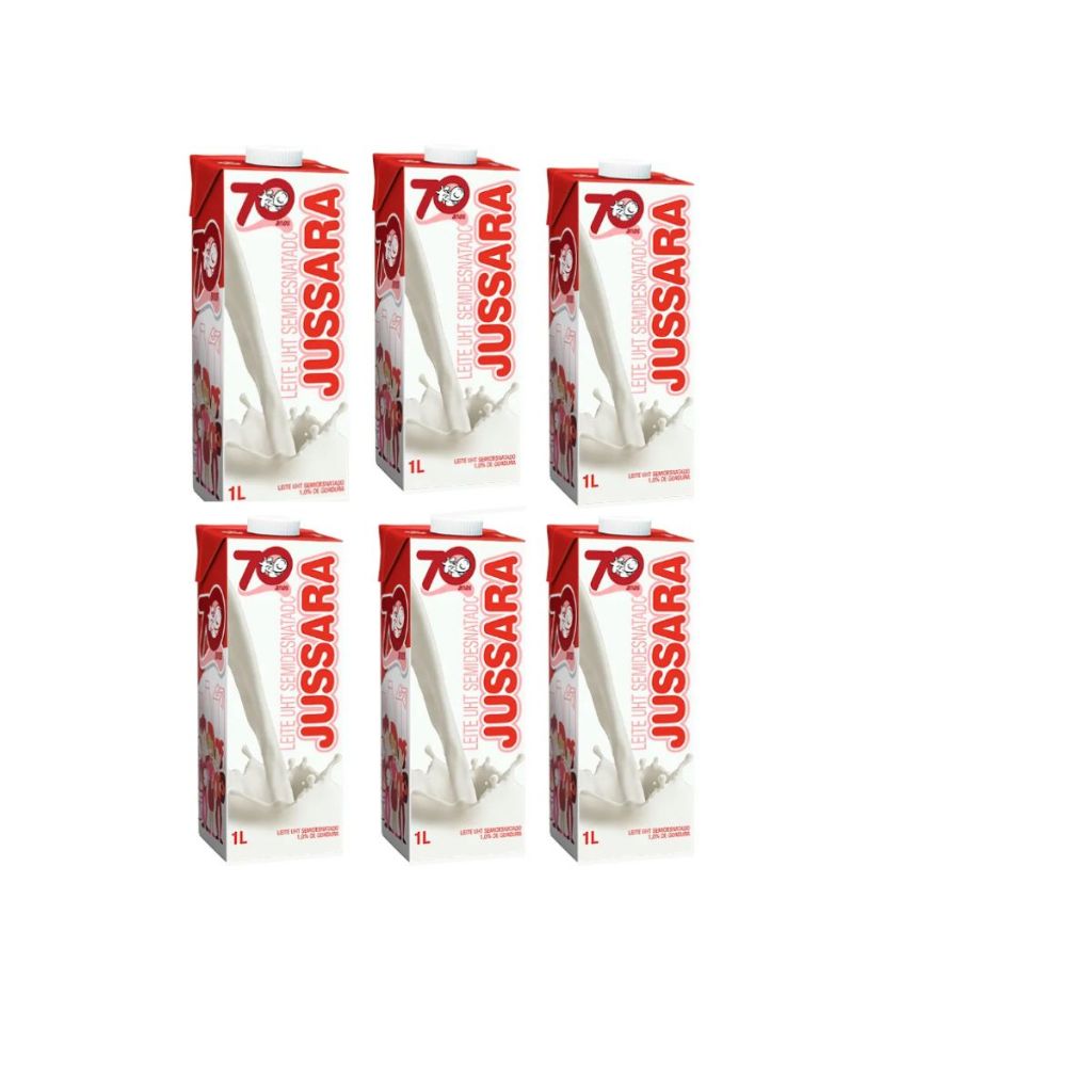Kit C/6 Leite Semidesnatado Jussara Longa Vida 1 Litro | Shopee Brasil
