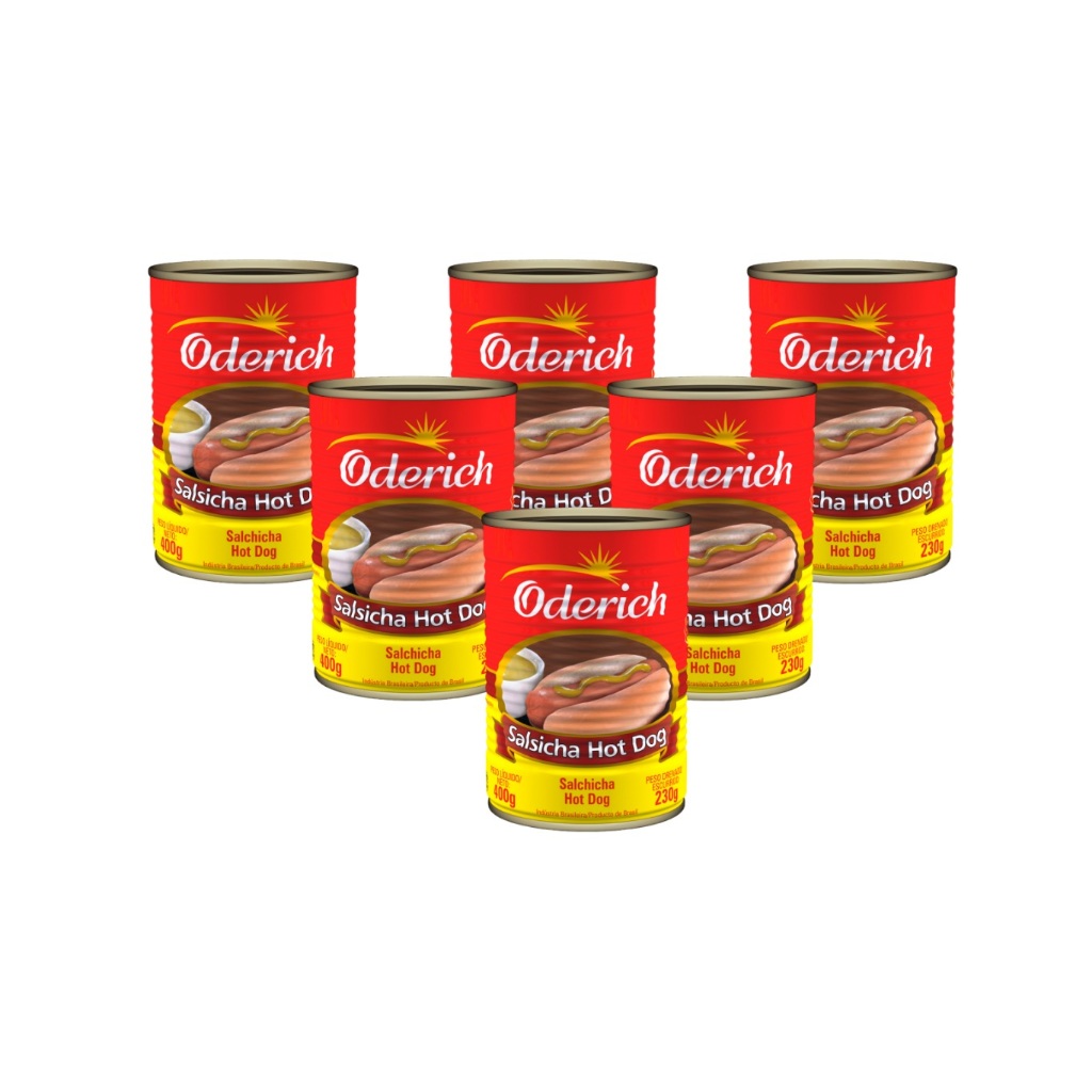 Kit 6 Salsichas Hot Dog 230g Oderich | Shopee Brasil