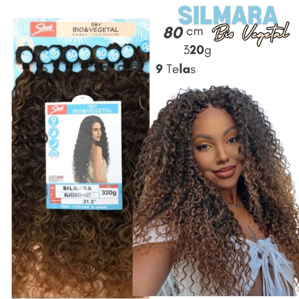 Sleek Silmara Fibra Bio & Vegetal 80cm 320gr Cacheado Alta Definição ...