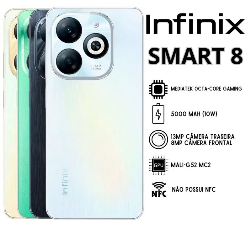 Celular Infinix Smart 8 128GB ROM / 4GB RAM Versão Global | Smartphone ...