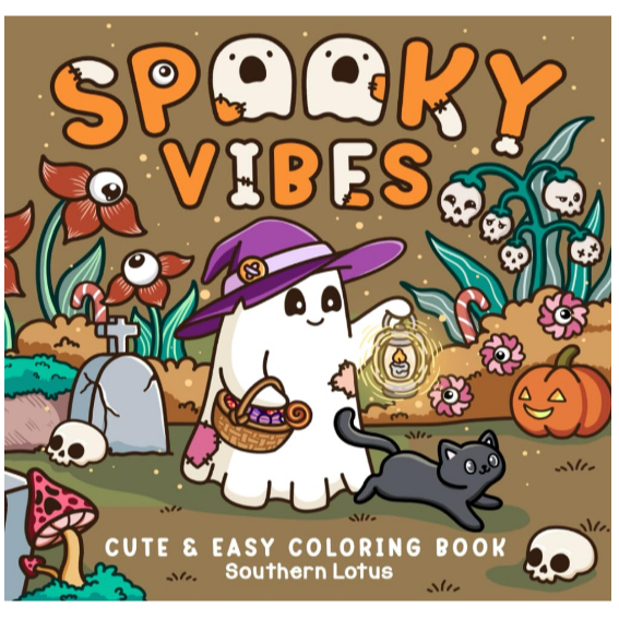 KIT COMPLETO DESENHOS PARA COLORIR E PINTAR SPOOKY VIBES | Shopee Brasil