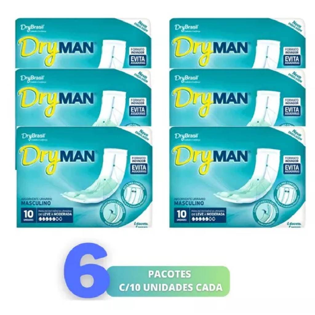 Absorvente Masculino Dryman Para Incontinência Urinária - 60 unidades ...