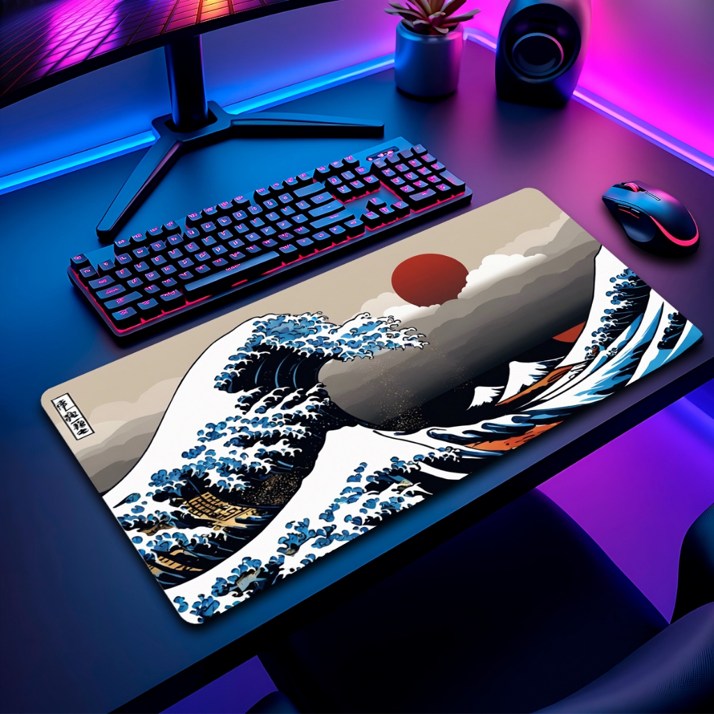 Mouse Pad Waves Gamer Antiderrapante Grande Diversas Estampas ...