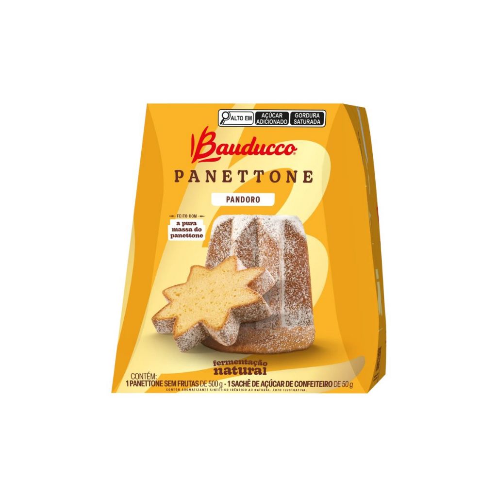Panetone Pandoro Sem Frutas 500g Bauducco | Shopee Brasil