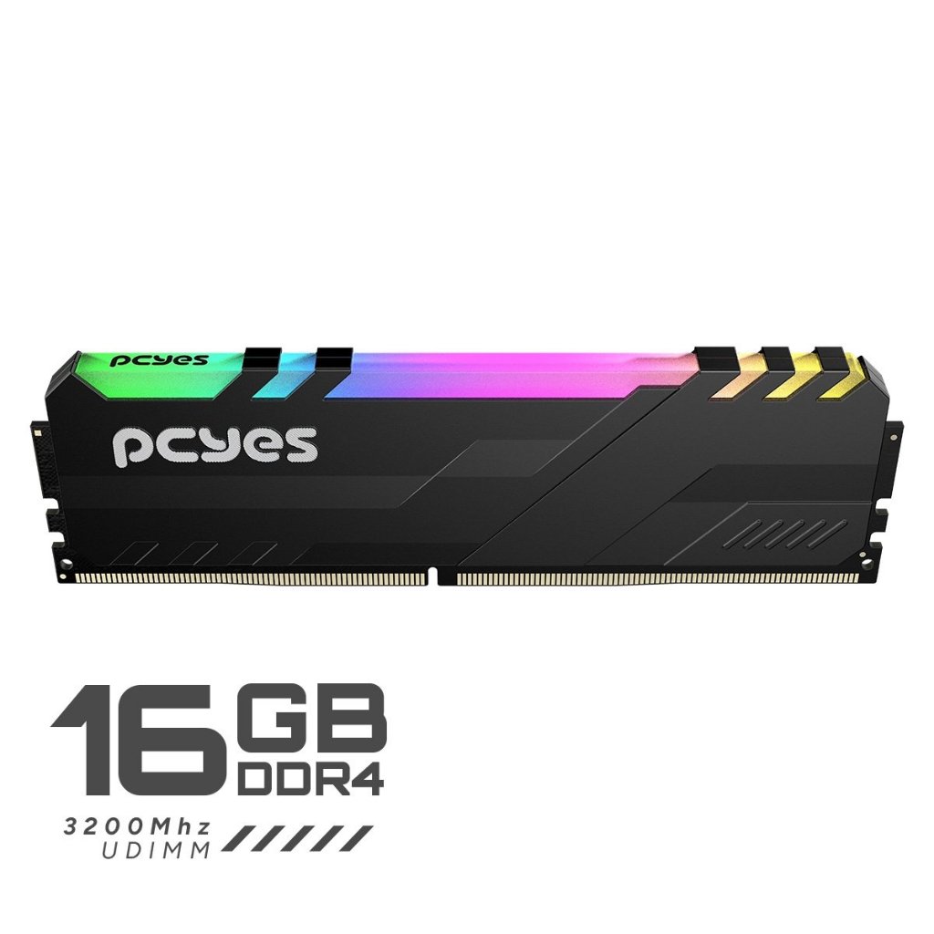 Memoria Gamer Pcyes Udimm 16Gb Ddr4 3200Mhz Black Com Rgb | Shopee Brasil