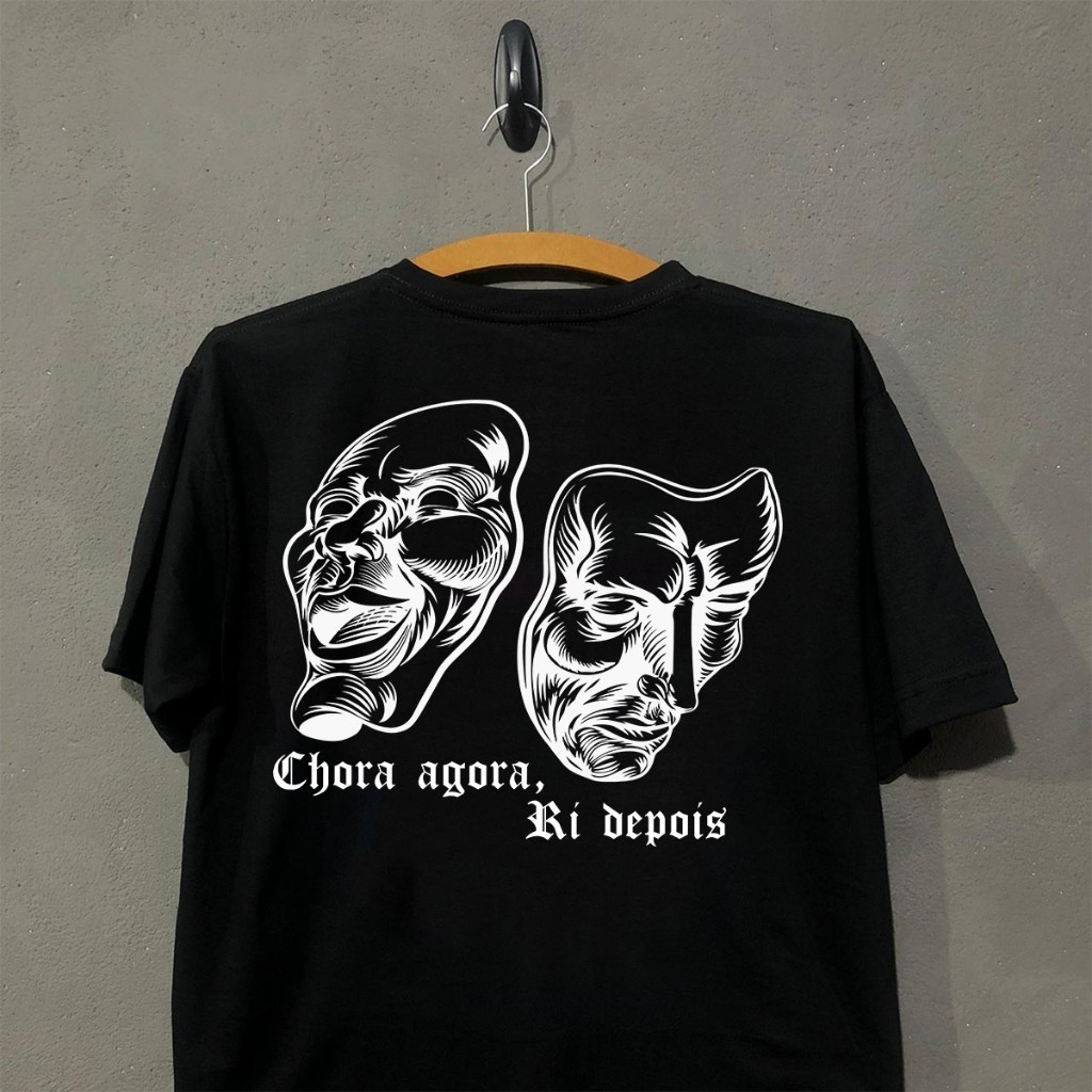 Camiseta CHORA AGORA, RI DEPOIS Camisa Street 100% Algodão | Shopee Brasil