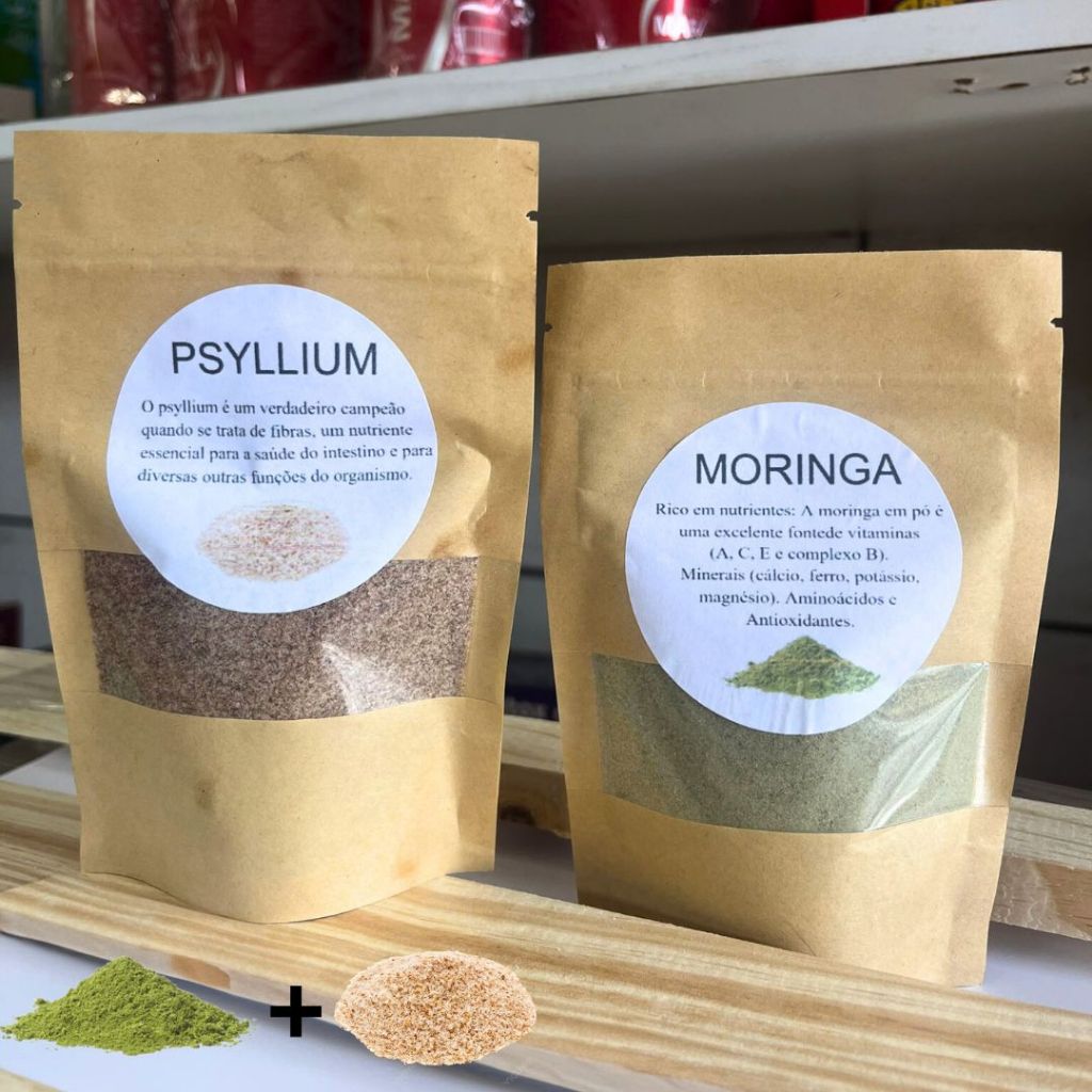 Kit Moringa em pó + Psyllium fibra pura (100% NATURAL) | Shopee Brasil