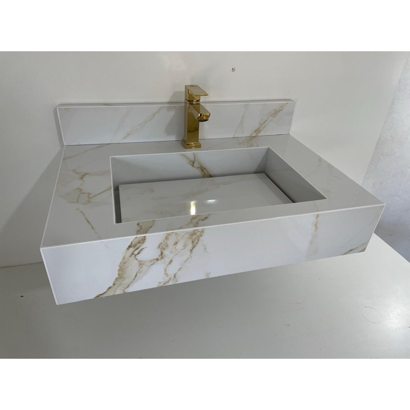 Cuba Suspensa de Porcelanato Calacata Supremo | Moderna e Resistente ...