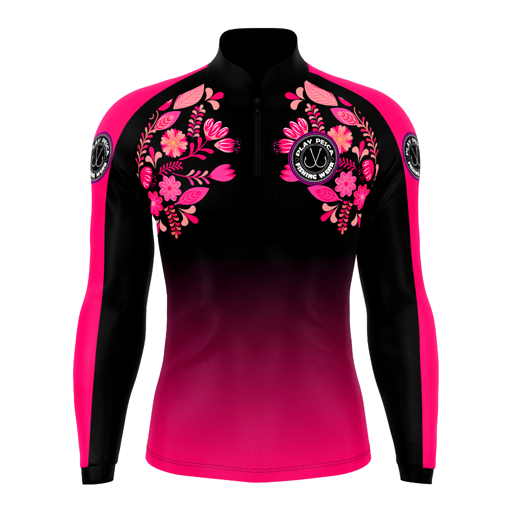 Camisa camiseta Blusa Play Pesca Feminina Rosa com Proteção Solar UV50 ...