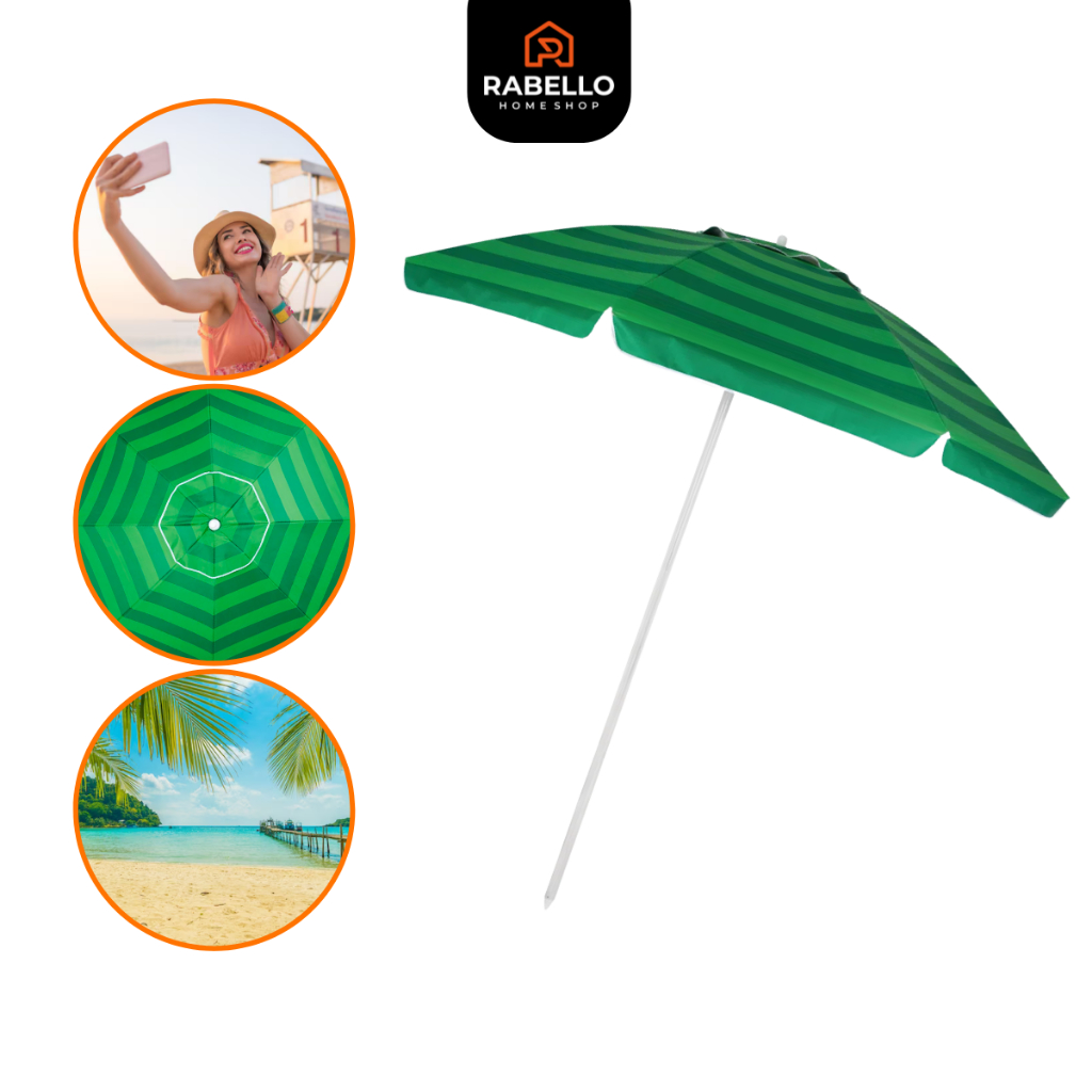 Guarda Sol Grande Alumínio 2,40m Articulado Silver Coating Verde Mor ...