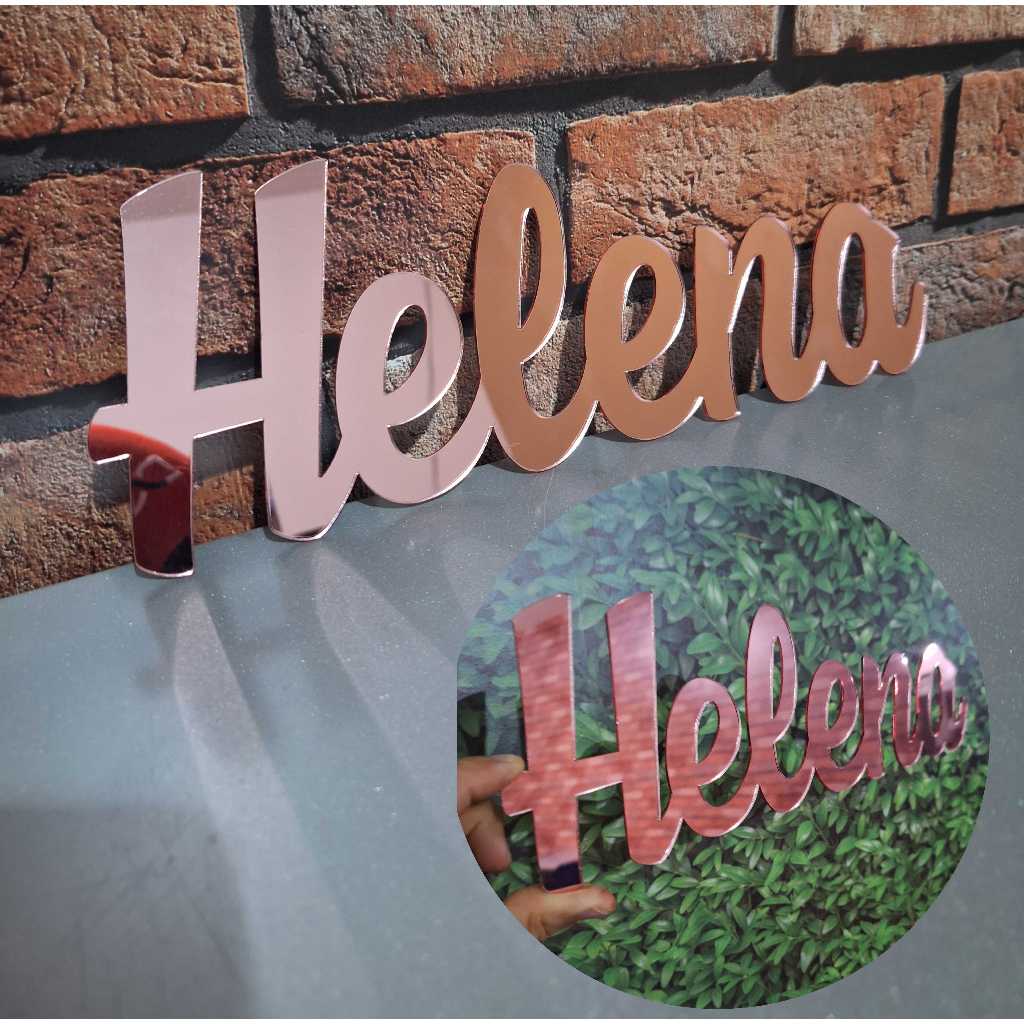 Helena Nome em Acrílico Espelhado Autocolante 50cm - Fazemos qualquer ...