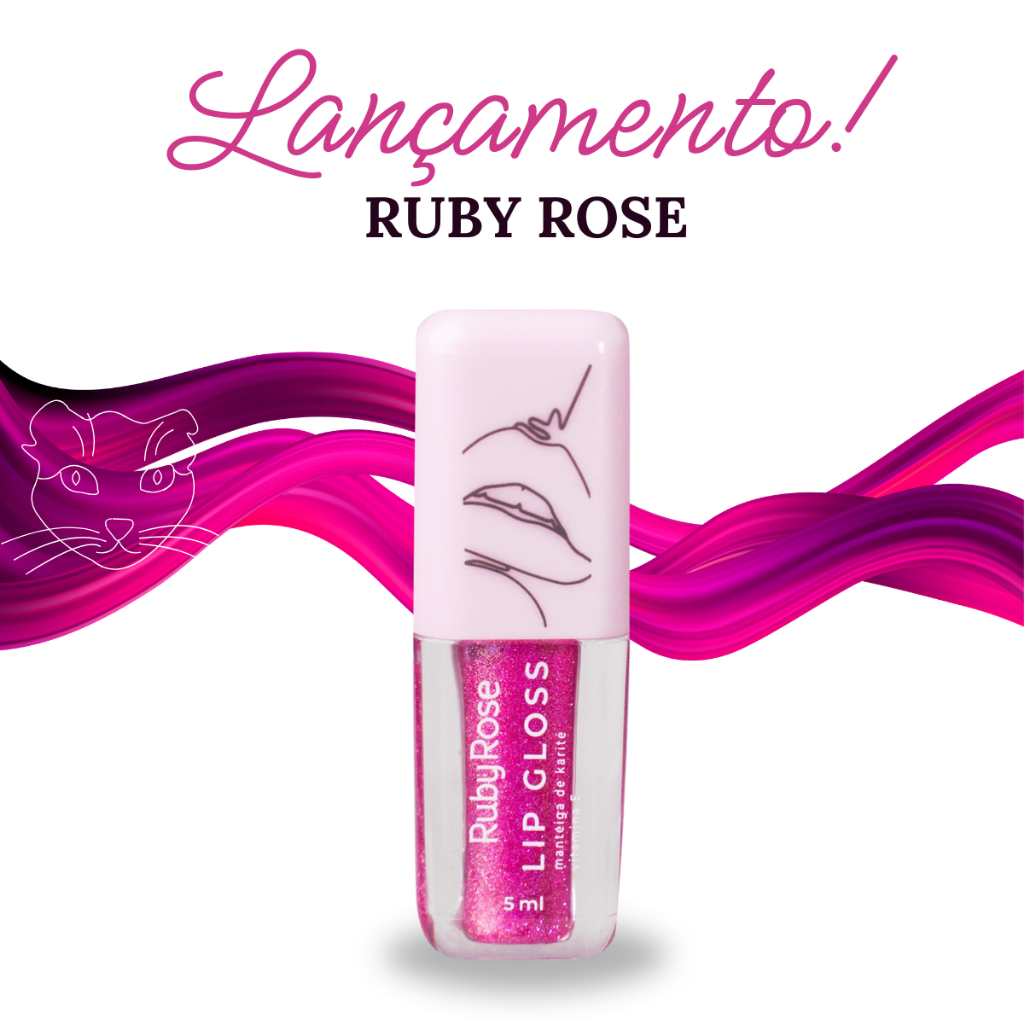 LIP GLOSS RUBY ROSE BRILHO LABIAL MANTEIGA DE KARITÉ E VITAMINA E ...