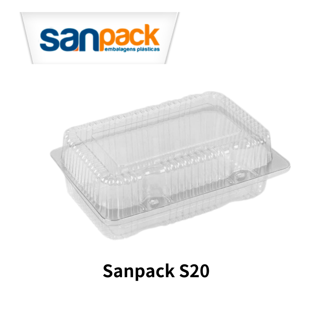 100 Embalagens Retangular com Tampa Sanpack S20 | Shopee Brasil