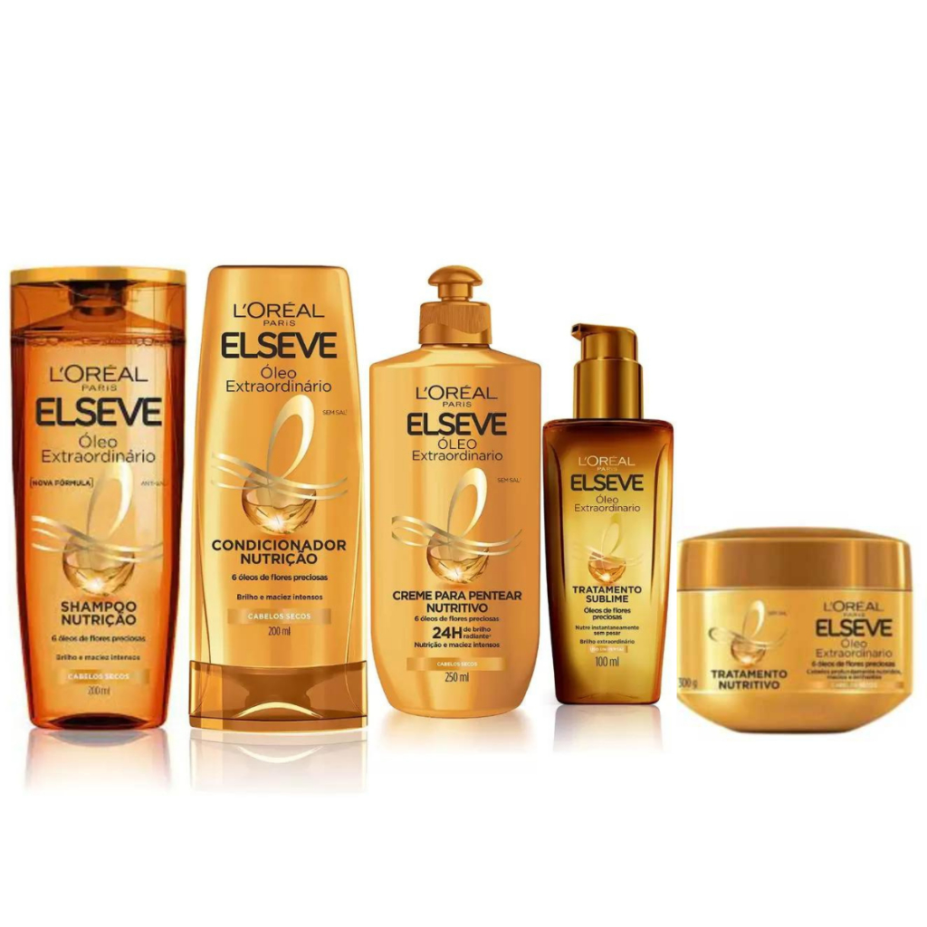 Kit Elseve Óleo Extraordinário - Completo 5 unidades ( Sh + Cond 200ml ...